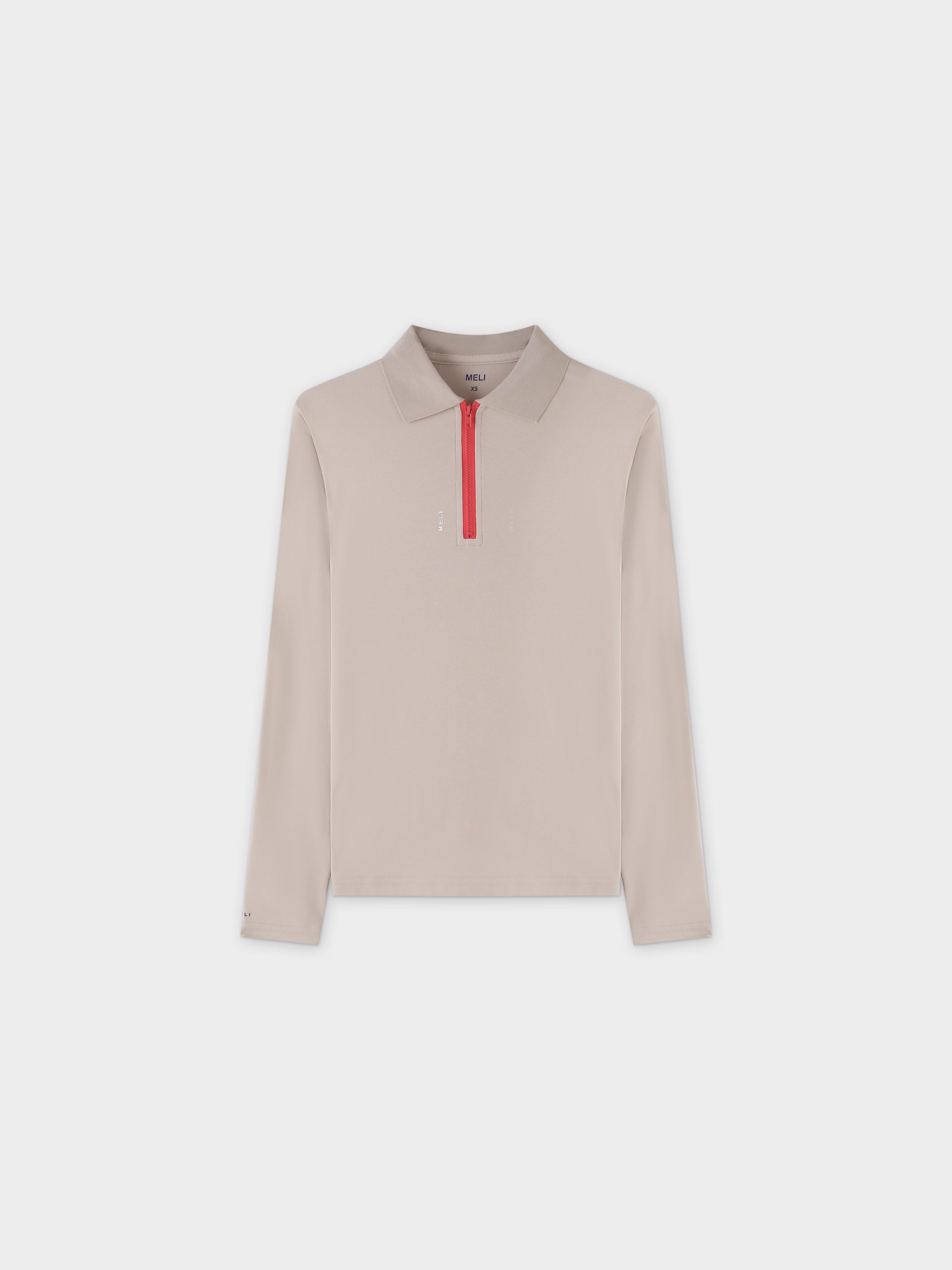 COLORED ZIPPER TEE-TAN/CORAL – Fame on Central