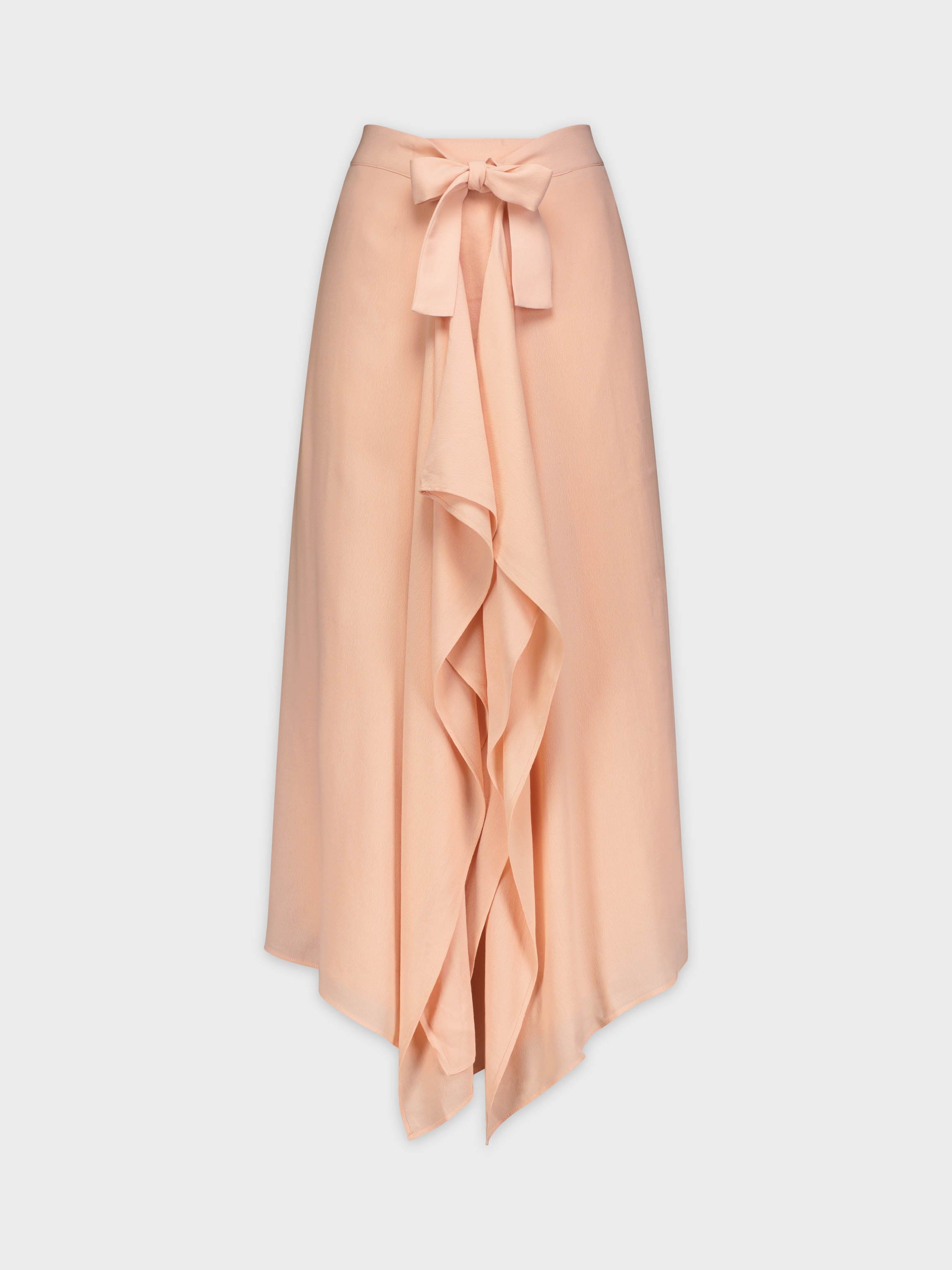 WRAP RUFFLE SKIRT-PEACH – Fame on Central